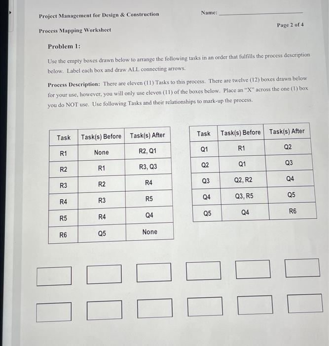 Solved Project Management for Design \& Construction Name: | Chegg.com