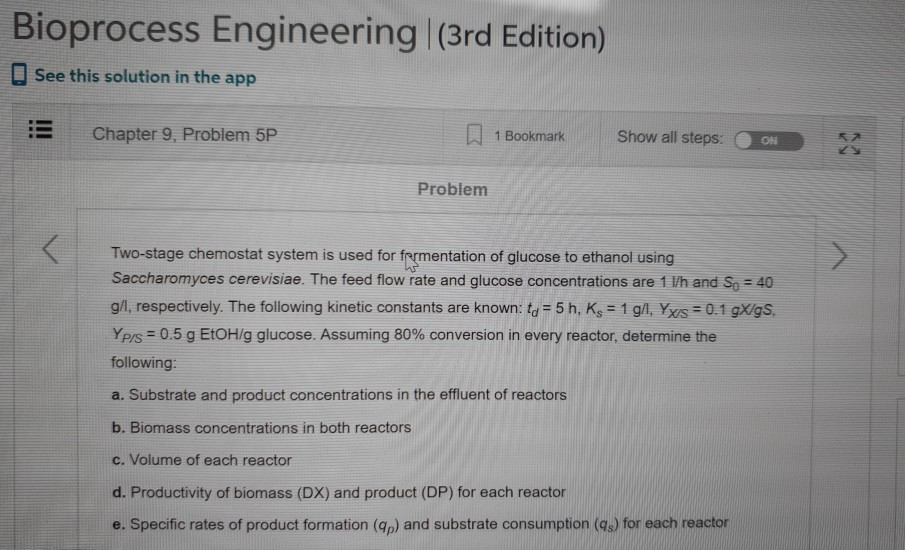 Bioprocess Engineering |(3rd Edition) See this | Chegg.com