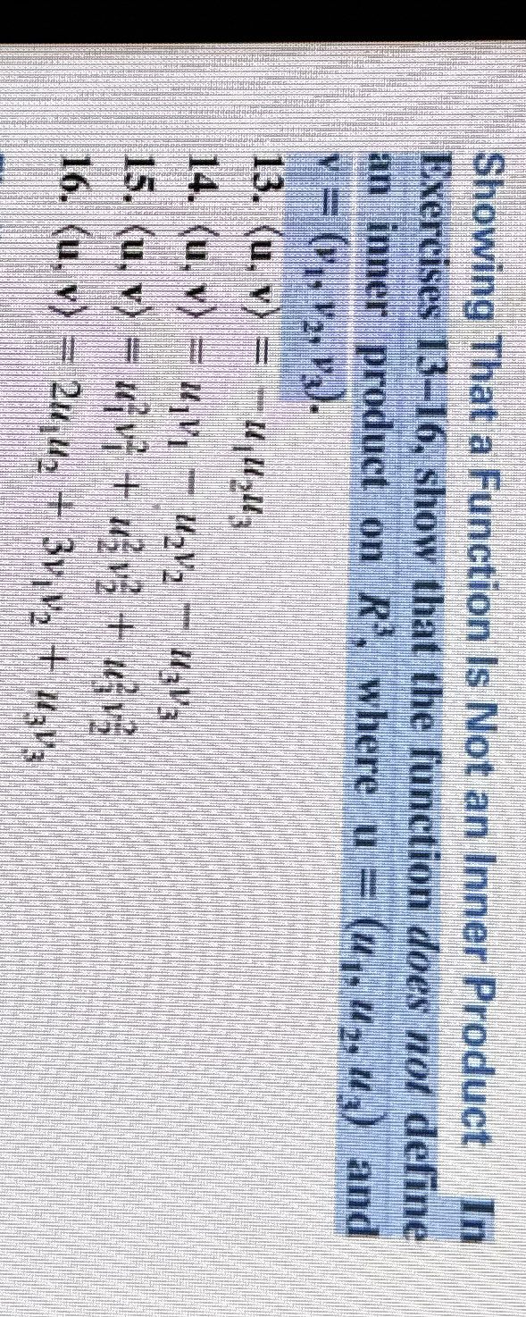 Solved Showing That a Function Is Not an Inner Product In | Chegg.com