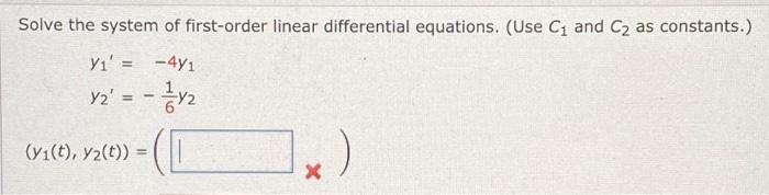 Solved Solve the system of first-order linear differential | Chegg.com