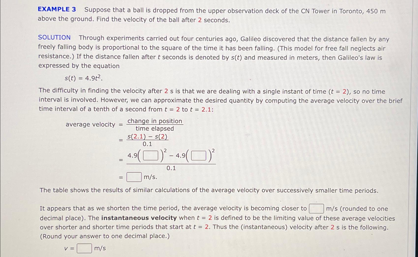 Solved EXAMPLE 3 ﻿Suppose that a ball is dropped from the | Chegg.com