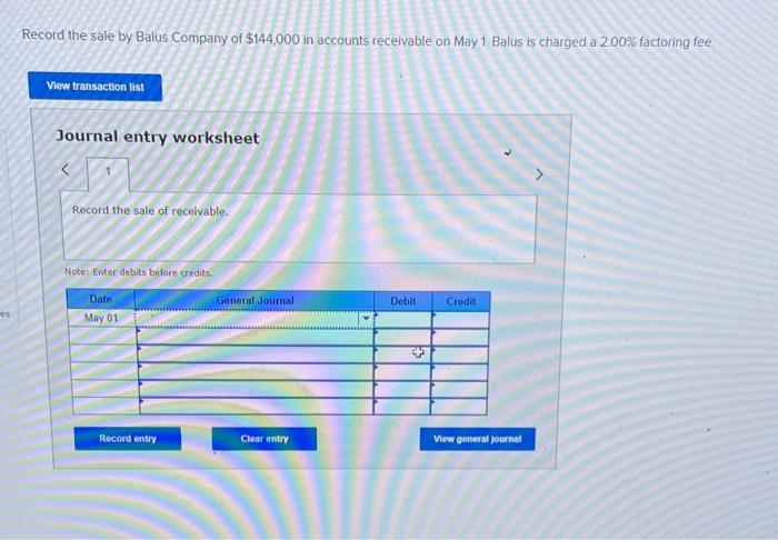 Solved Record the sale by Balus Company of $144,000 in | Chegg.com