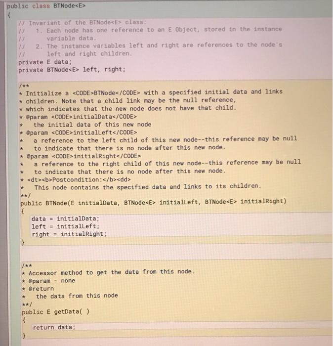 Solved The provided BTNode.java and BTree java classes will | Chegg.com