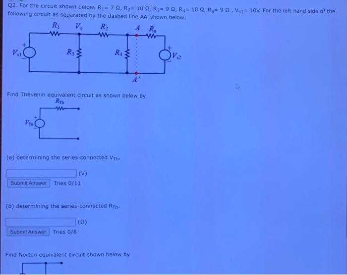 Solved Q2. For the circuit shown below, | Chegg.com