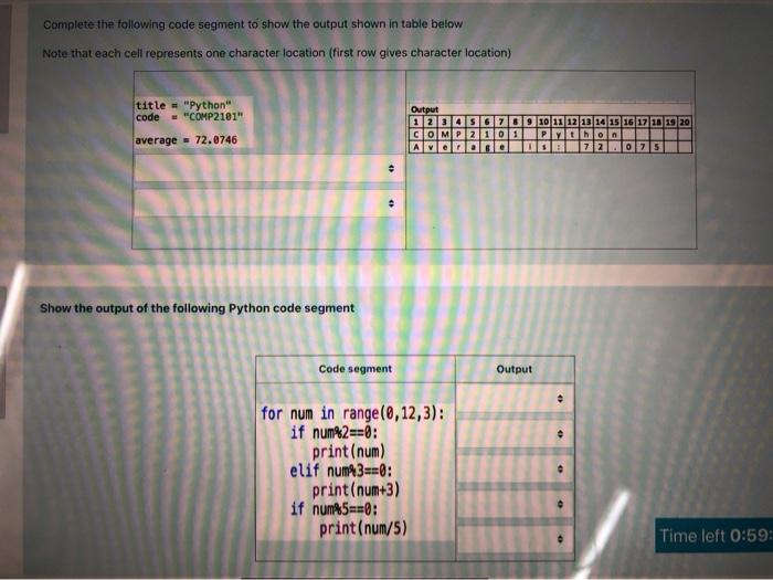 Solved Complete the following code segment to show the | Chegg.com