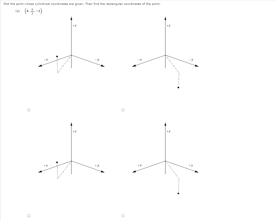 Solved Plot The Point Whose Cylindrical Coordinates Are 8611