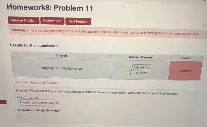 Solved Homework8: Problem 11 Previous Problem Problem List | Chegg.com