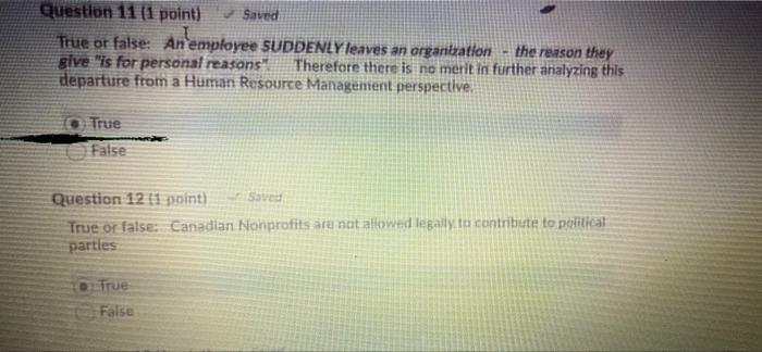 Solved Question 11 (1 point) Saved True or false: An | Chegg.com