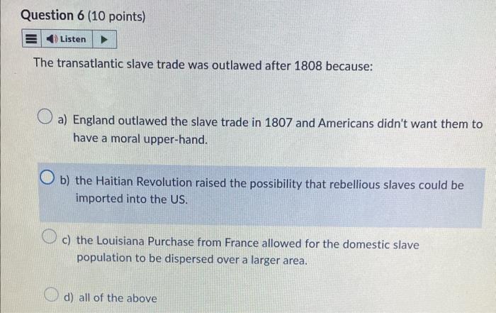The Embargo Act of 1807 came because of: a) the | Chegg.com