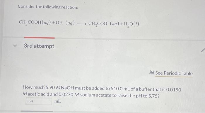 Solved Consider the following reaction: | Chegg.com