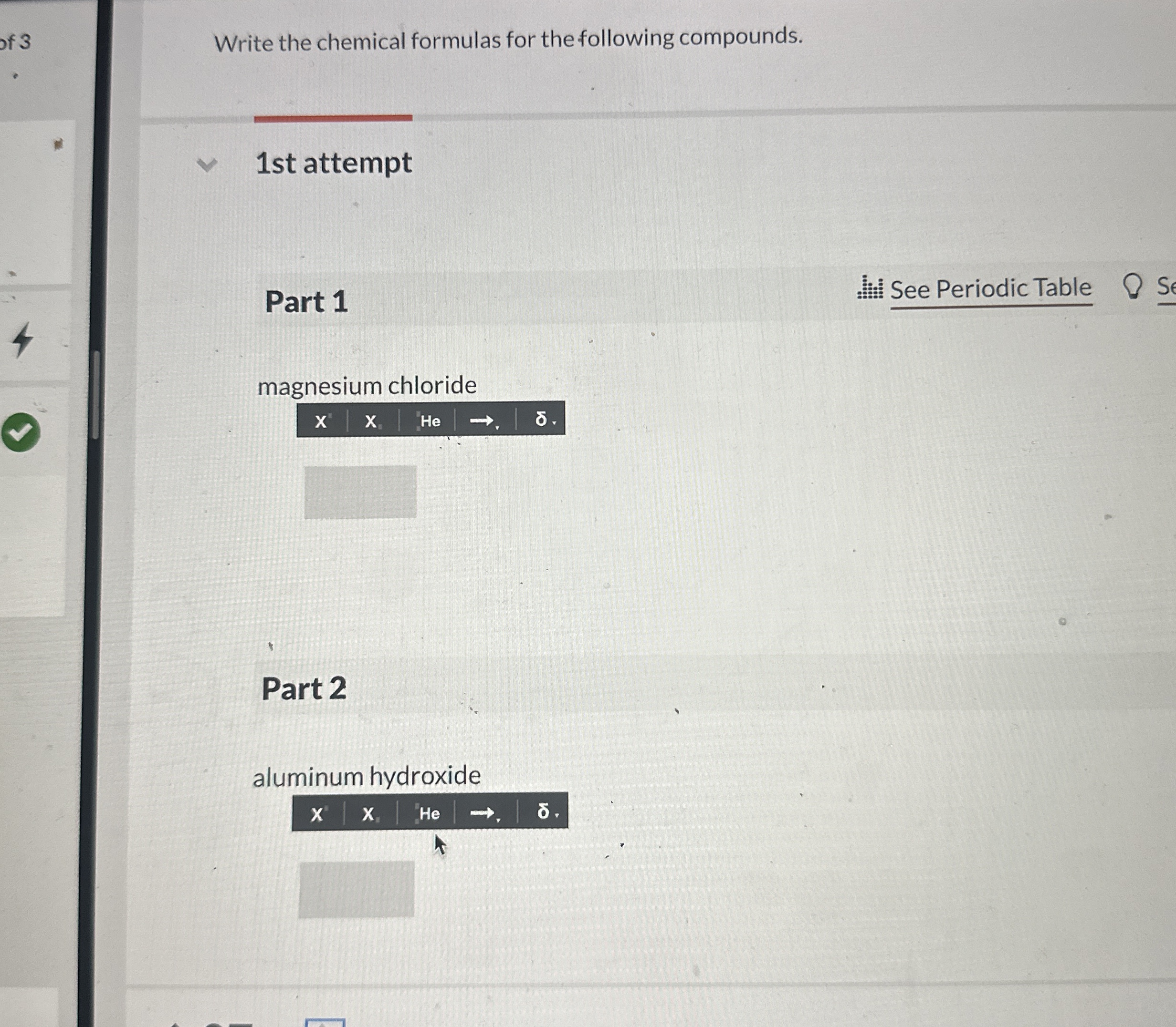 Solved Write the chemical formulas for the following | Chegg.com
