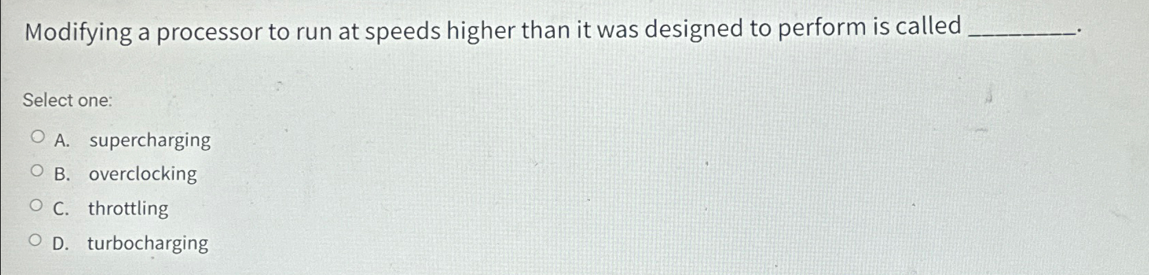 Solved Modifying a processor to run at speeds higher than it | Chegg.com