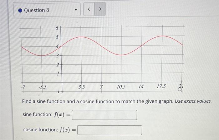 Solved Find a sine function and a cosine function to match | Chegg.com