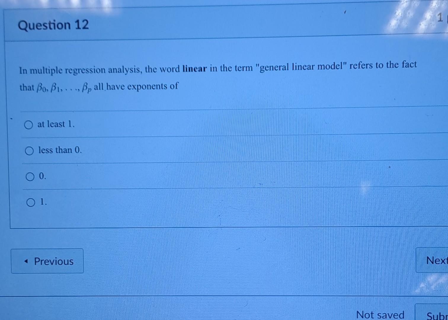 Solved In multiple regression analysis, the word linear in | Chegg.com
