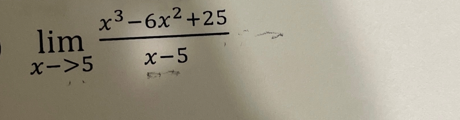 Solved limx→5x3-6x2+25x-5 | Chegg.com