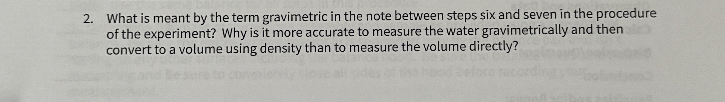 Solved What is meant by the term gravimetric in the note | Chegg.com