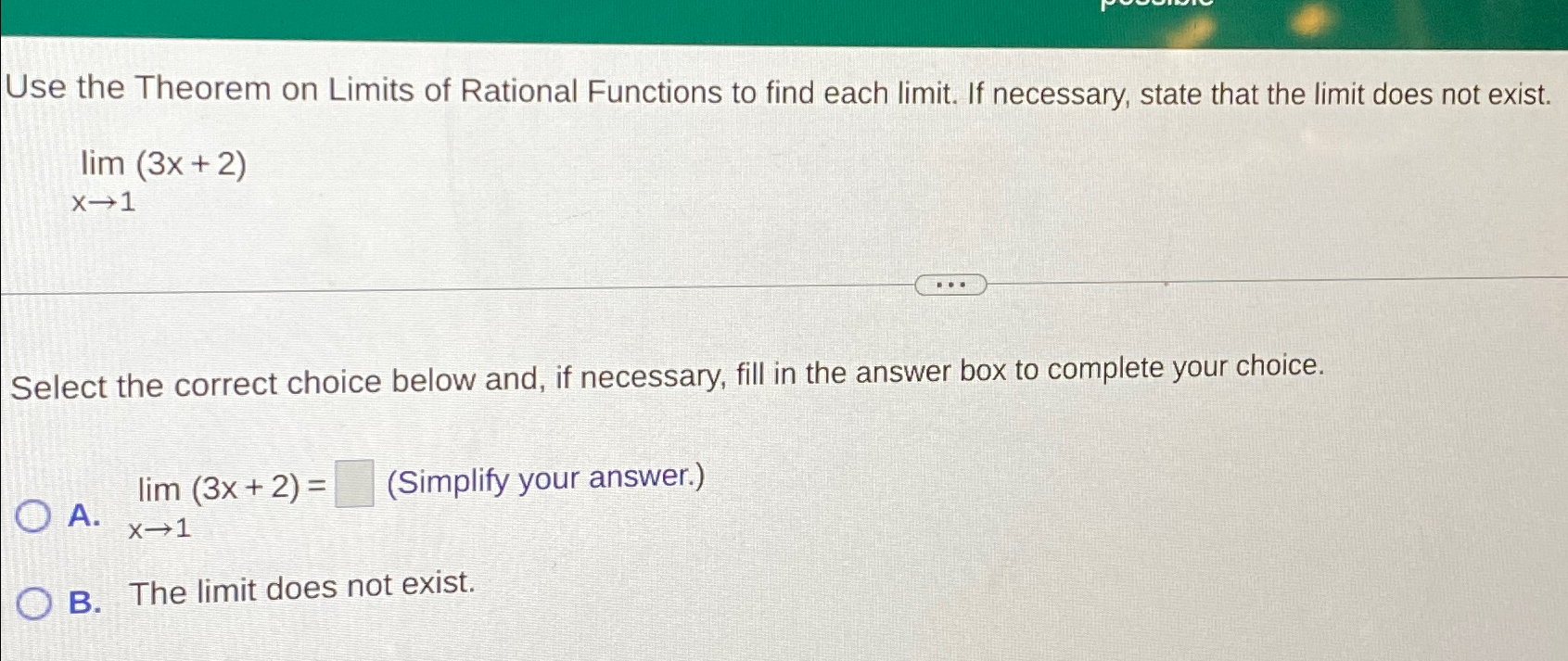 Solved Use the Theorem on Limits of Rational Functions to | Chegg.com