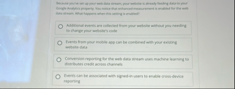 Because you've set up your web data stream, your | Chegg.com