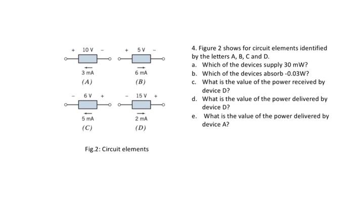 Solved 4. Figure 2 shows for circuit elements identified by | Chegg.com