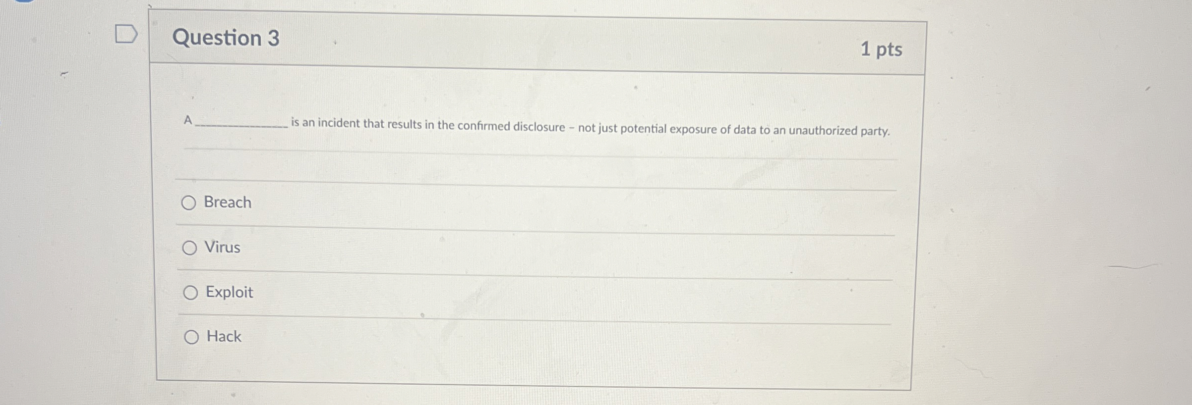 Solved Question 31 ﻿ptsA is an incident that results in the | Chegg.com
