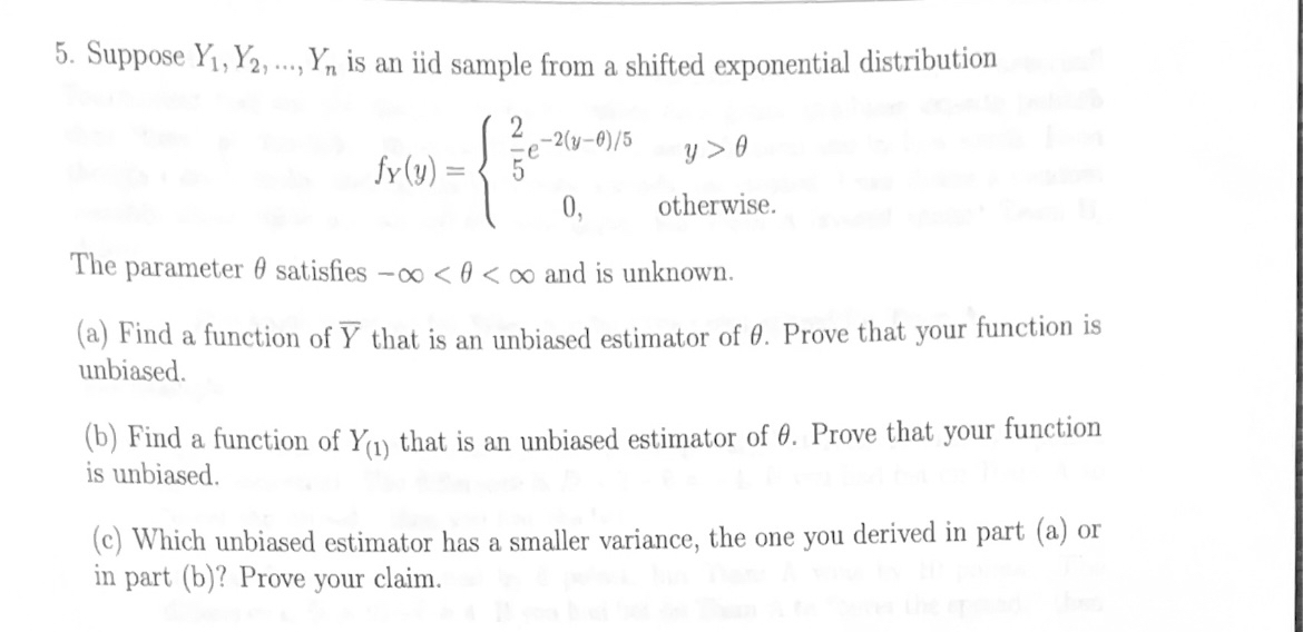 Solved Suppose Y1,Y2,dots,Yn ﻿is an iid sample from a | Chegg.com