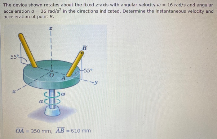 Solved The Device Shown Rotates About The Fixed Z Axis With 
