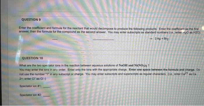 Solved Enter the coefficient and formula for the reactant | Chegg.com Solved Enter the coefficient and formula for the reactant | Chegg.com