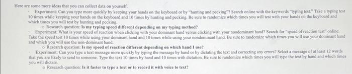 Solved I need to do one of these experiments for confidence | Chegg.com