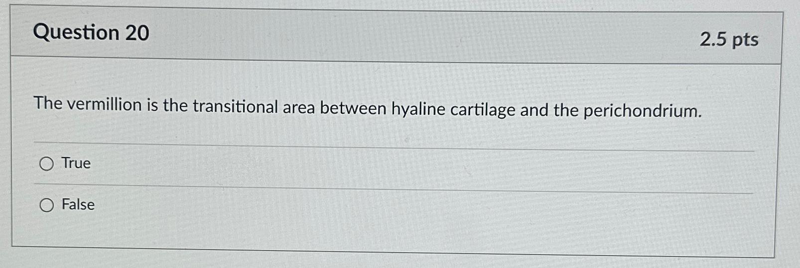 Solved Question 202.5ptsThe vermillion is the transitional | Chegg.com