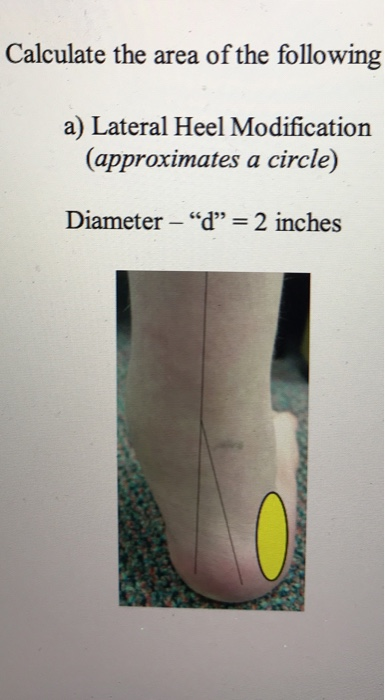 Solved Calculate the area of the following a) Lateral Heel | Chegg.com