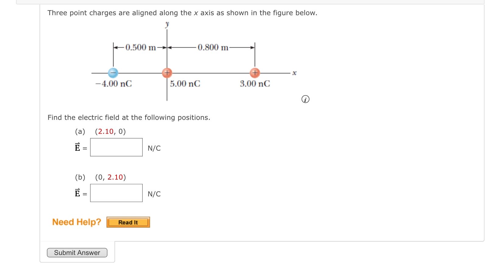 Solved Three point charges are aligned along the x ﻿axis as | Chegg.com