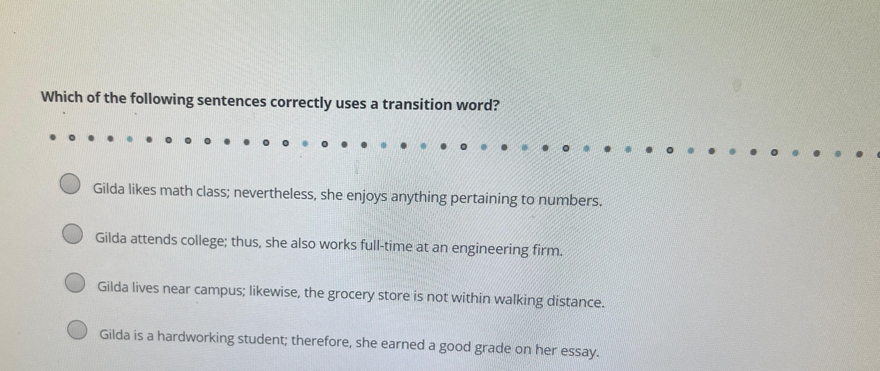 Solved Which of the following sentences correctly uses a | Chegg.com