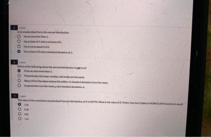 Solved In its standardized form, the normal distribution | Chegg.com