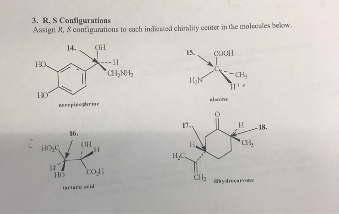 Solved 3. R, S Configurations Assign R, S configurations to | Chegg.com
