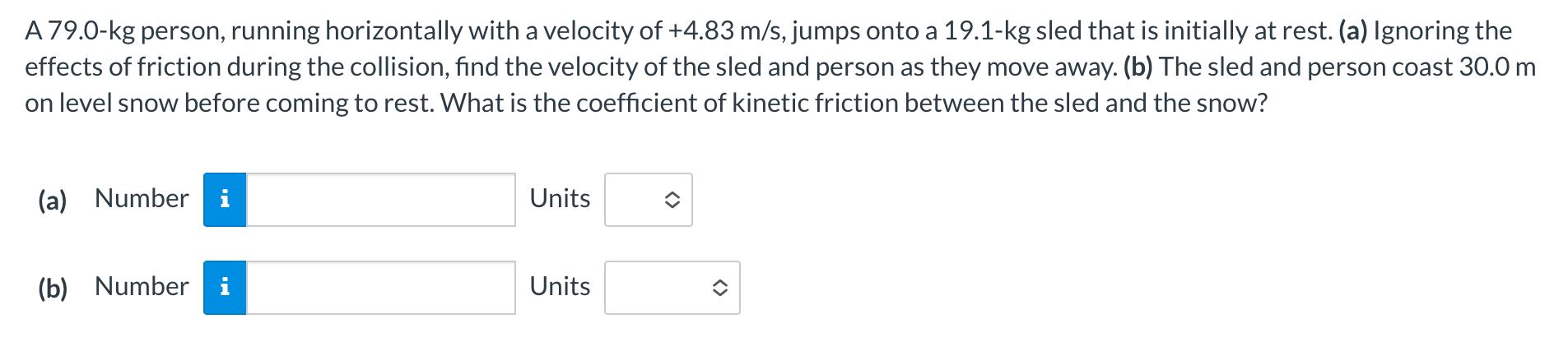 Solved A 79.0- kg ﻿person, running horizontally with a | Chegg.com
