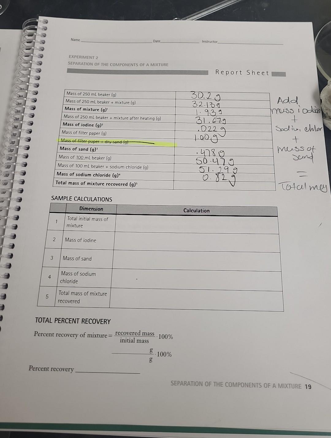 Solved EXPERIMENT 2 SEPARATION OF THE COMPONENTS OF A | Chegg.com