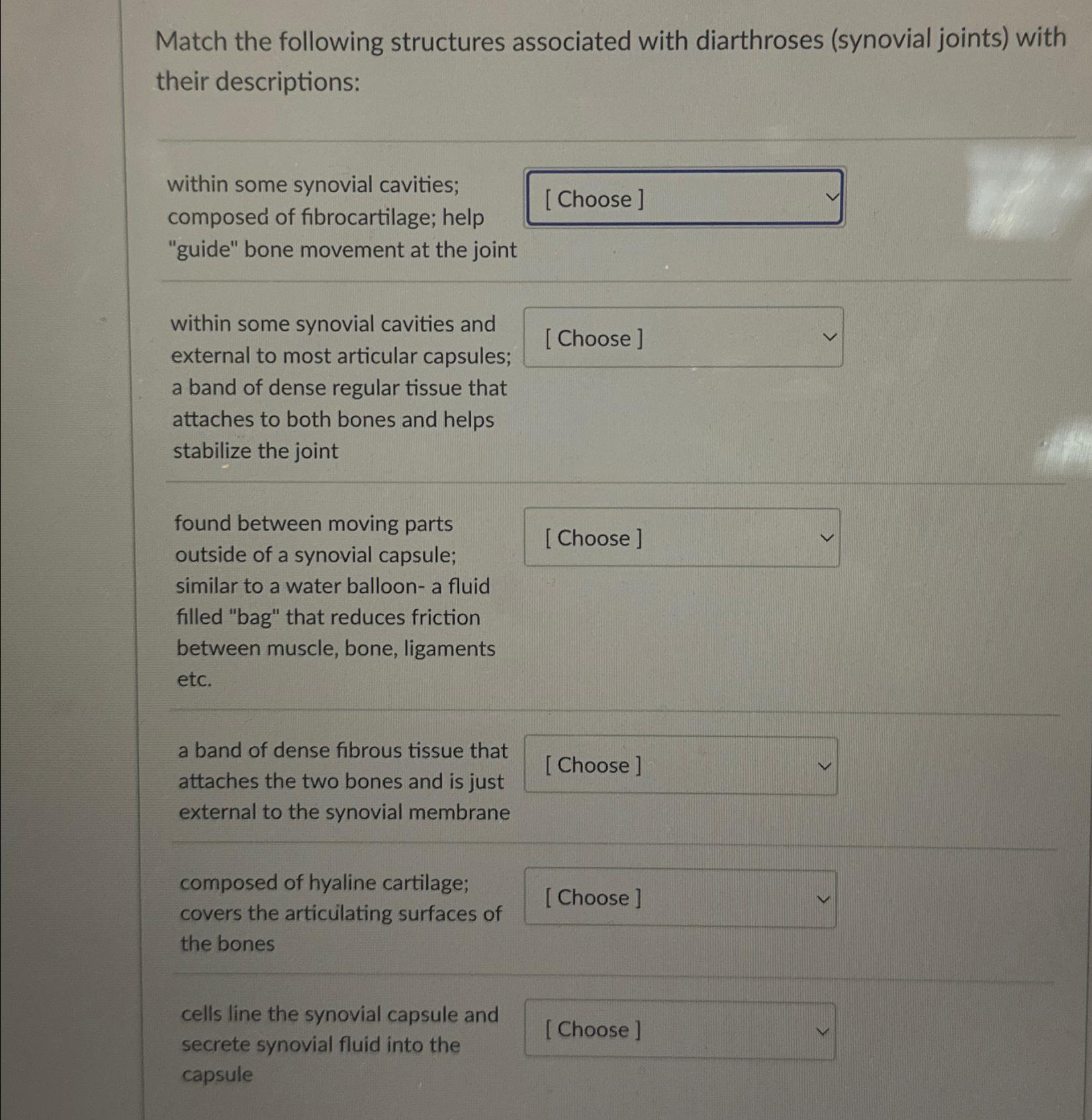 Solved Match the following structures associated with | Chegg.com