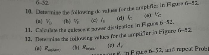 Solved 10. Determine the following dc values for the | Chegg.com