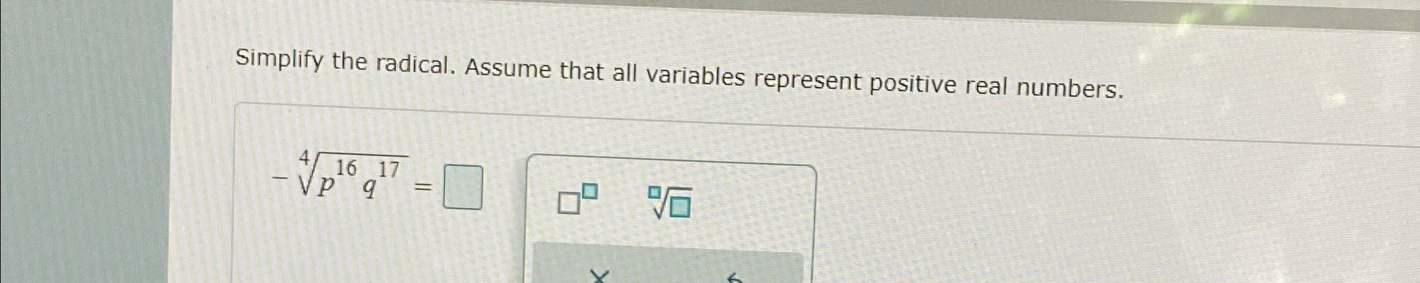 Solved Simplify the radical. Assume that all variables | Chegg.com