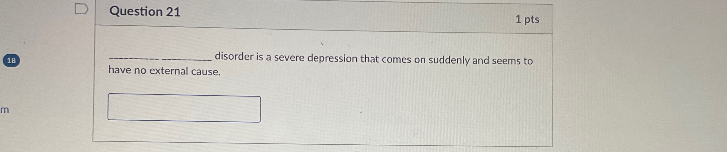 Solved Question 211ptsq, ﻿disorder is a severe depression | Chegg.com
