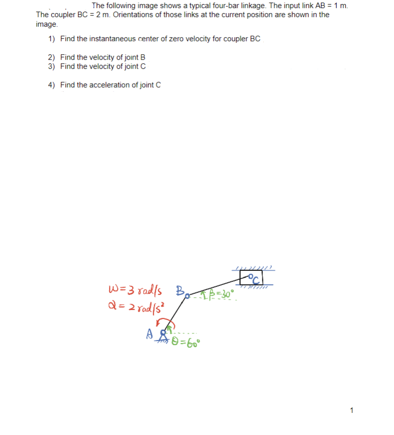 Solved The following image shows a typical four-bar linkage. | Chegg.com