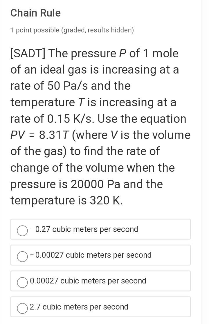 Solved Chain Rule 1 point possible (graded, results hidden) | Chegg.com