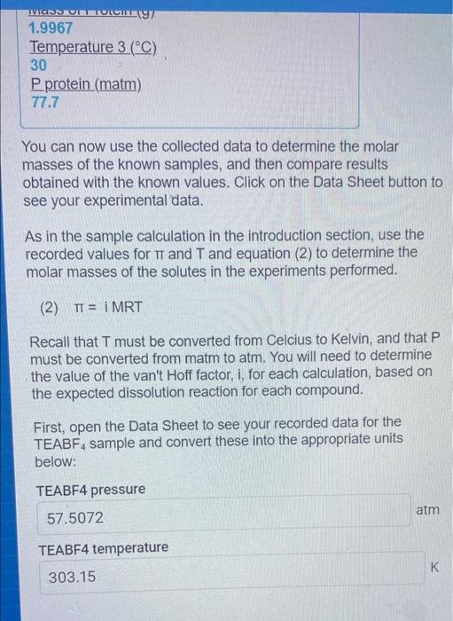 Solved Х Mass of TEABF4 (9) Temperature 1 (°C) 30 P TEABF4 | Chegg.com