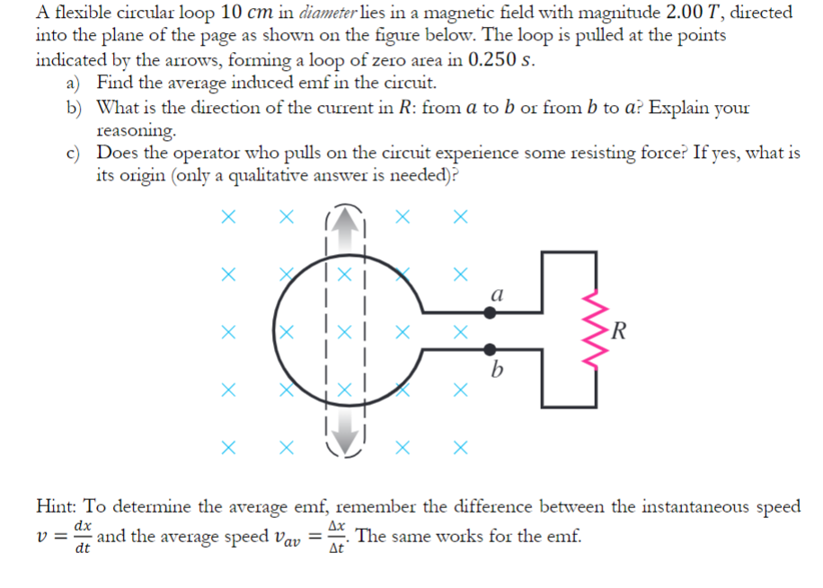 Solved A flexible circular loop 10cm ﻿in diameter lies in a | Chegg.com