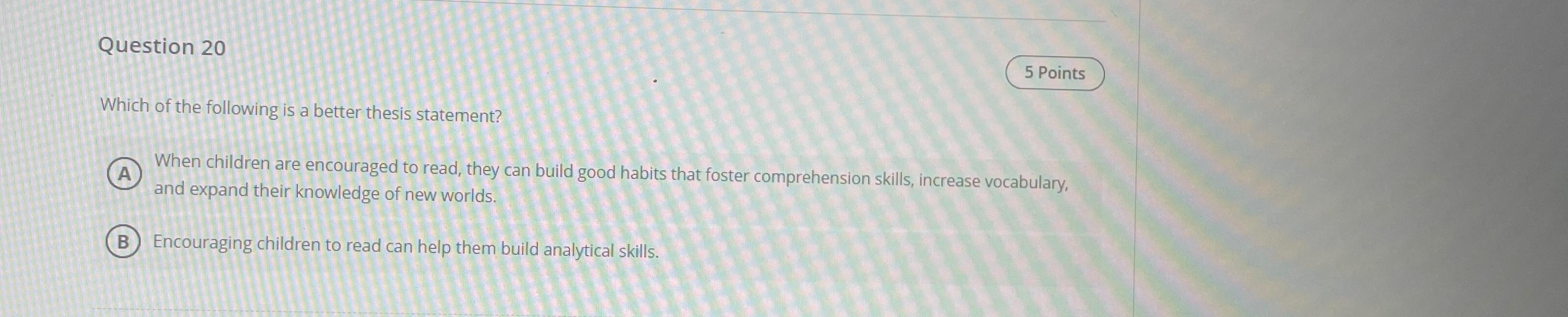 Solved Question 205 ﻿PointsWhich of the following is a | Chegg.com