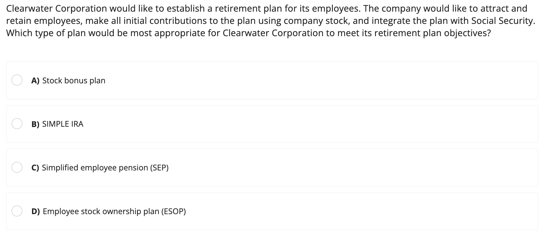 Solved Clearwater Corporation would like to ﻿establish a | Chegg.com