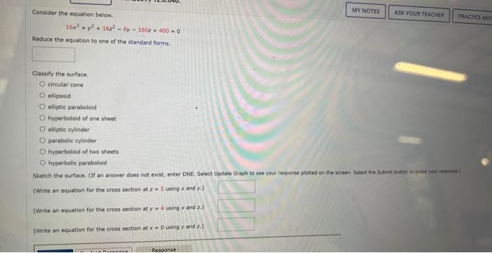 Solved Match the equation with its graph. y=4x2−4z2Cansitfer | Chegg.com