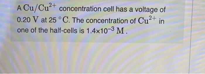 Solved what is the concentration of Cu2+ in the other | Chegg.com
