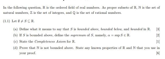 Solved In the following question, R is the ordered field of | Chegg.com