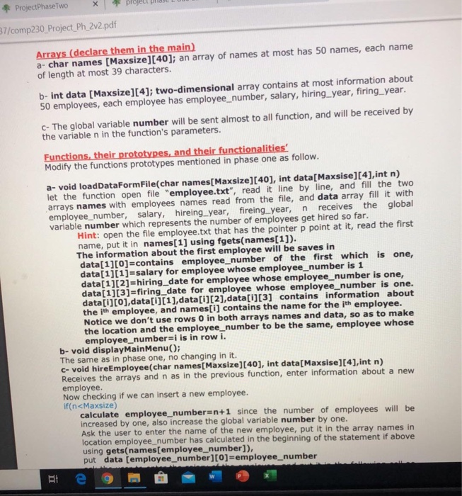 Solved X ProjectPhaselwo project phase 2 due dix pdf assgn6 | Chegg.com
